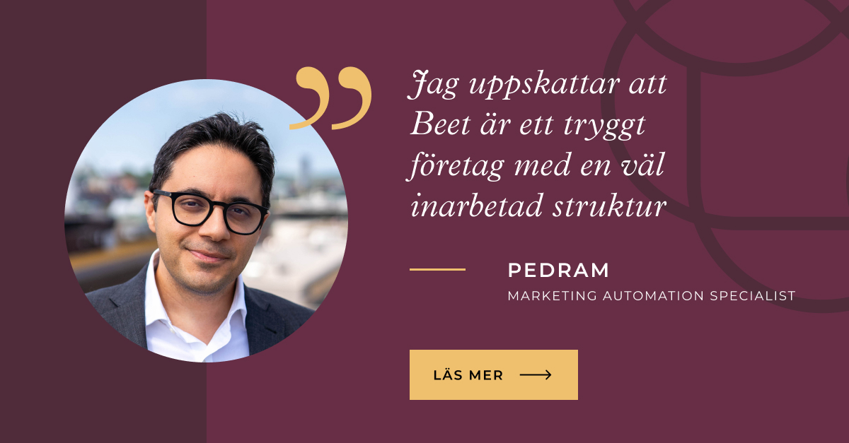Välkommen Pedram - Ny MA-specialist | Beet